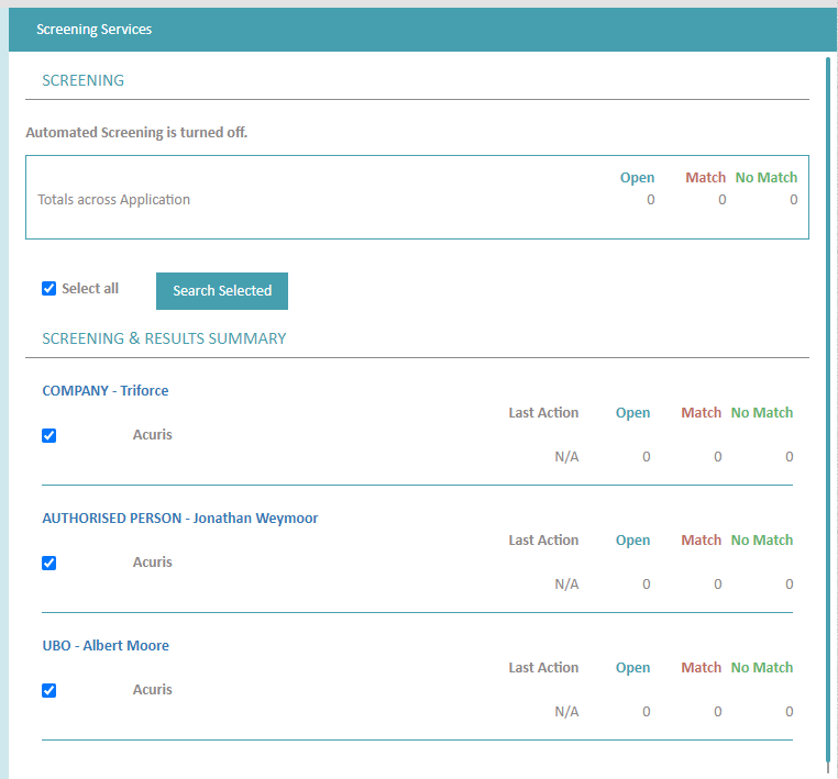Application Level Screening - compliance, due diligence, KYC ...